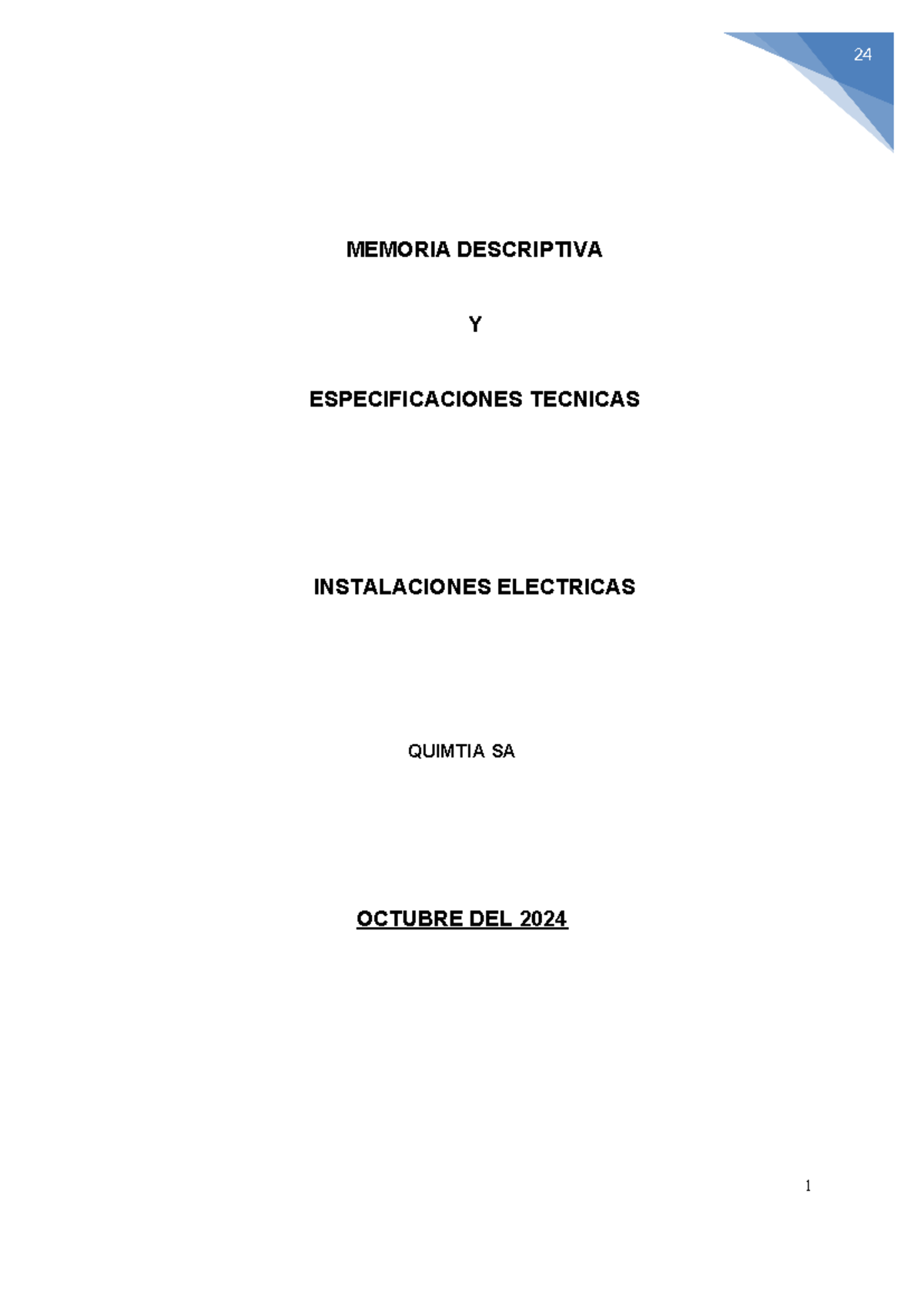 Memoria Descriptiva y Especificaciones Técnicas - IIEE Quimtia SA - Studocu