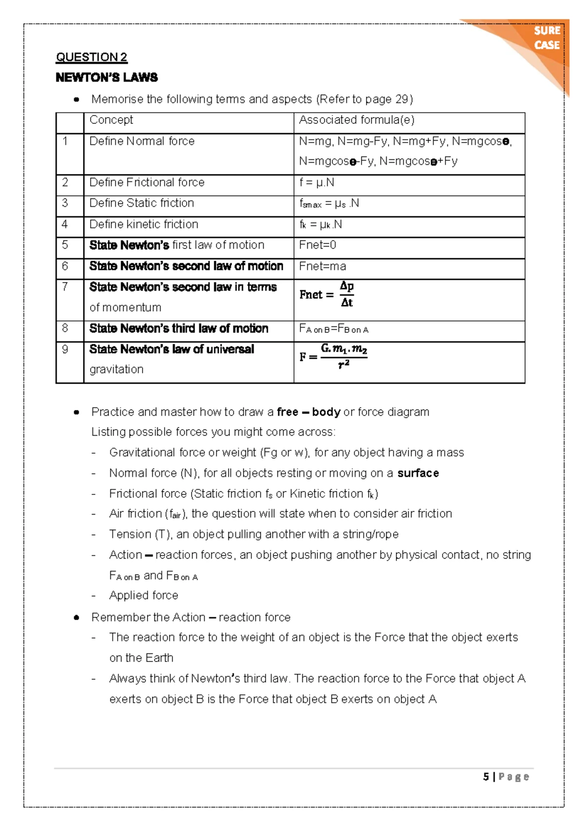 PS Grade 12 Physical Sciences: Newton's Laws Activity Book - Studocu