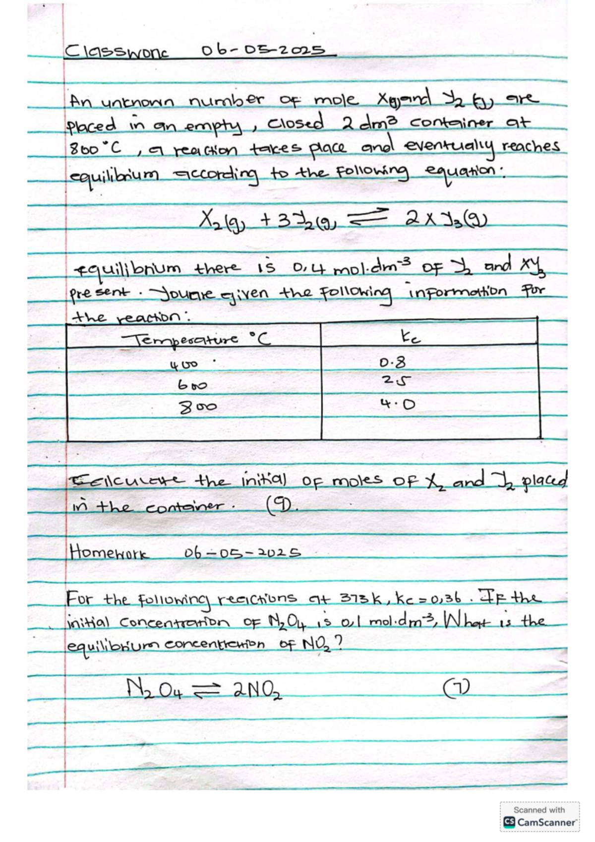 Chemistry 101: Equilibrium Calculations and Molar Concentrations - Studocu