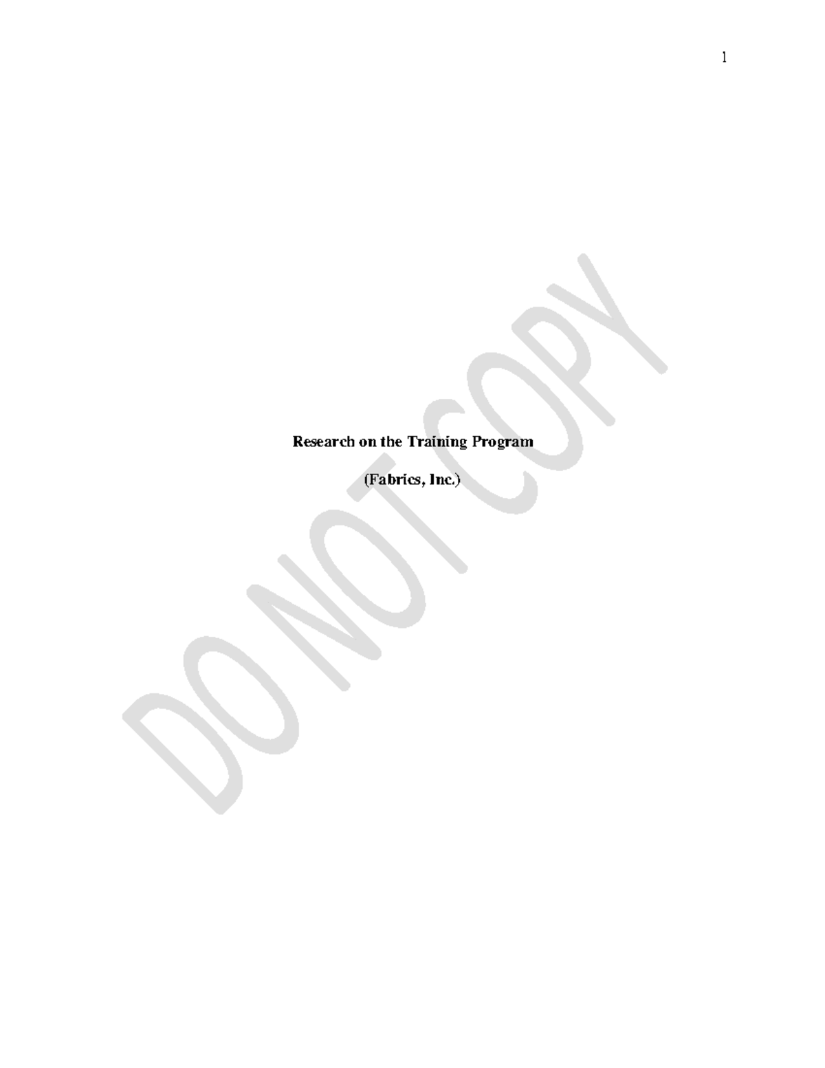 11 - Assignments completed in my bachelors degree - Research on the Training Program (Fabrics ...