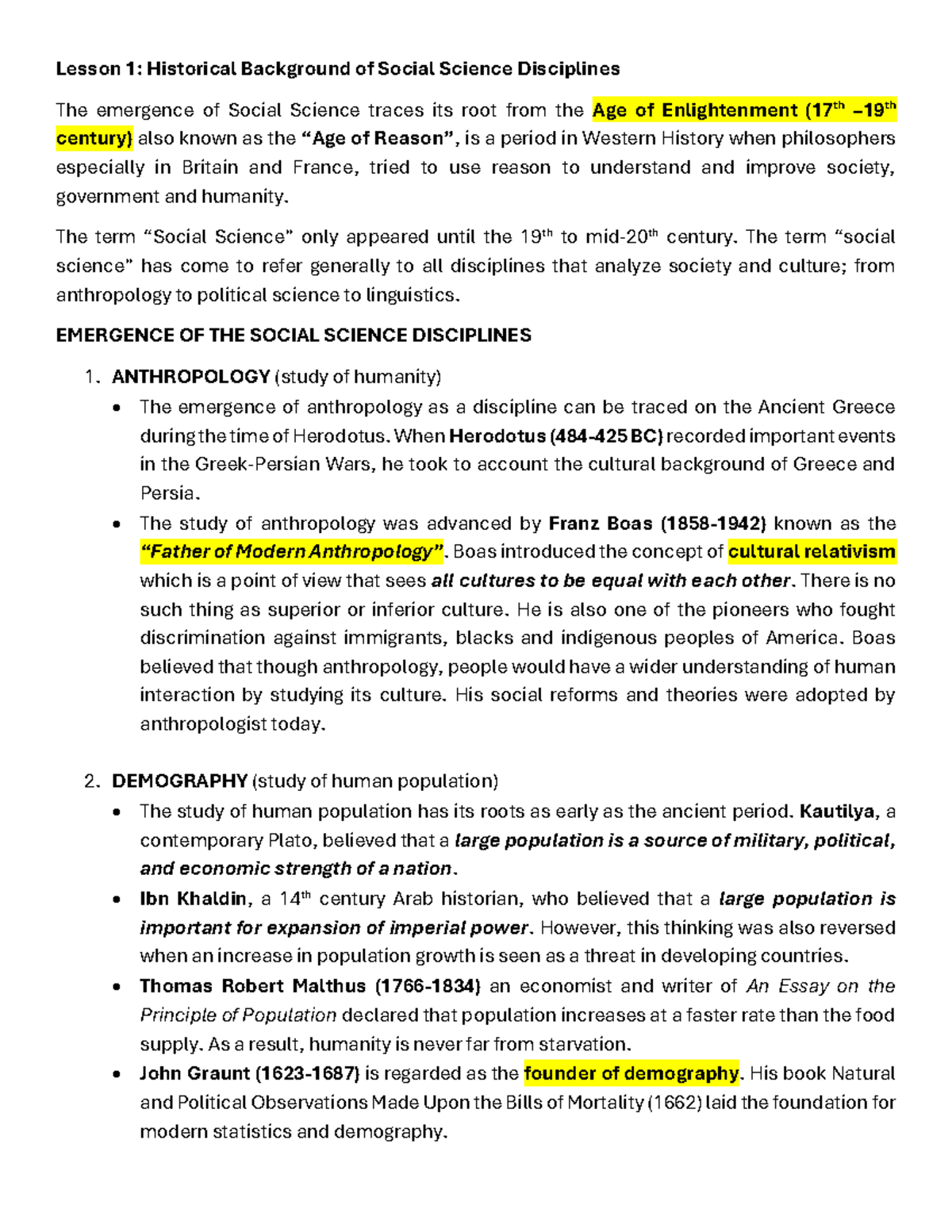 1.1 DISS Historical Background of Social Science Disciplines: Lesson ...