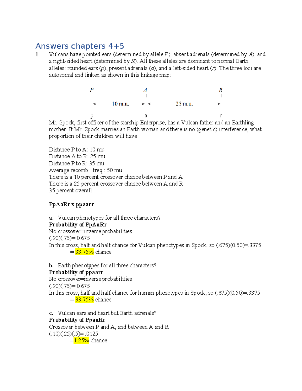 Assignment on Genetics: Chapters 4 & 5 Analysis - Studeersnel