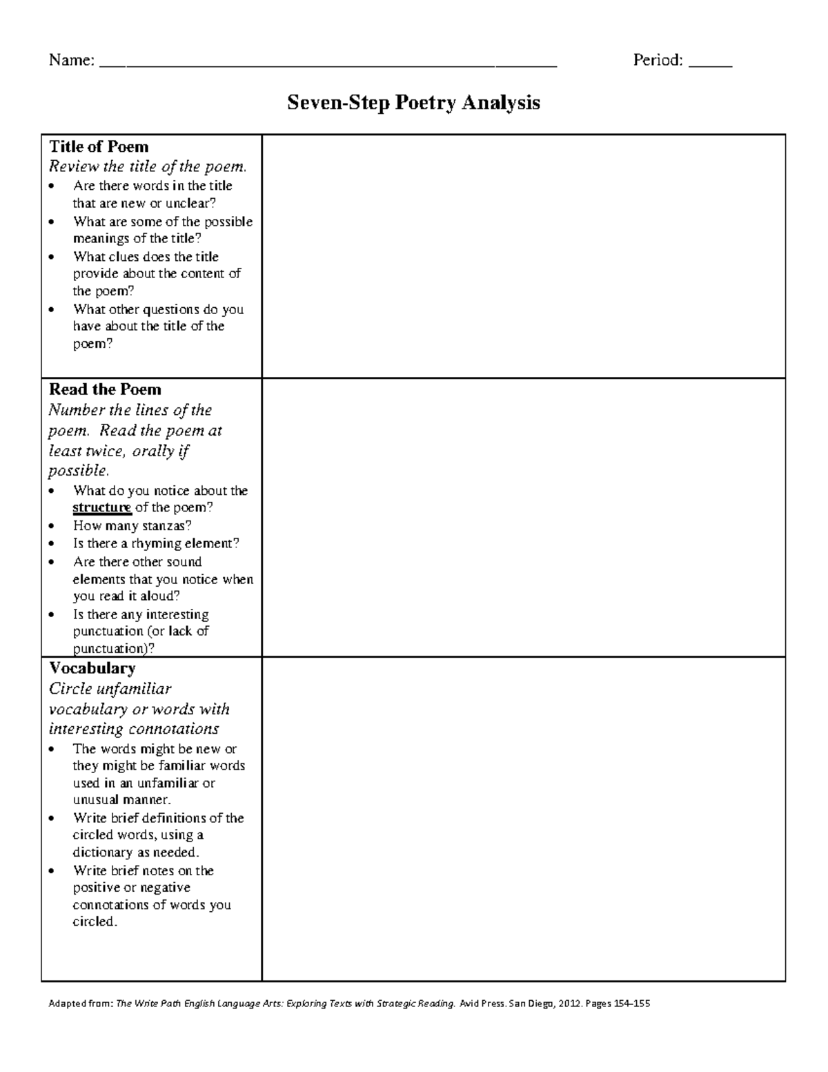 Seven-Step Poetry Analysis Guide for English Language Arts - Studocu