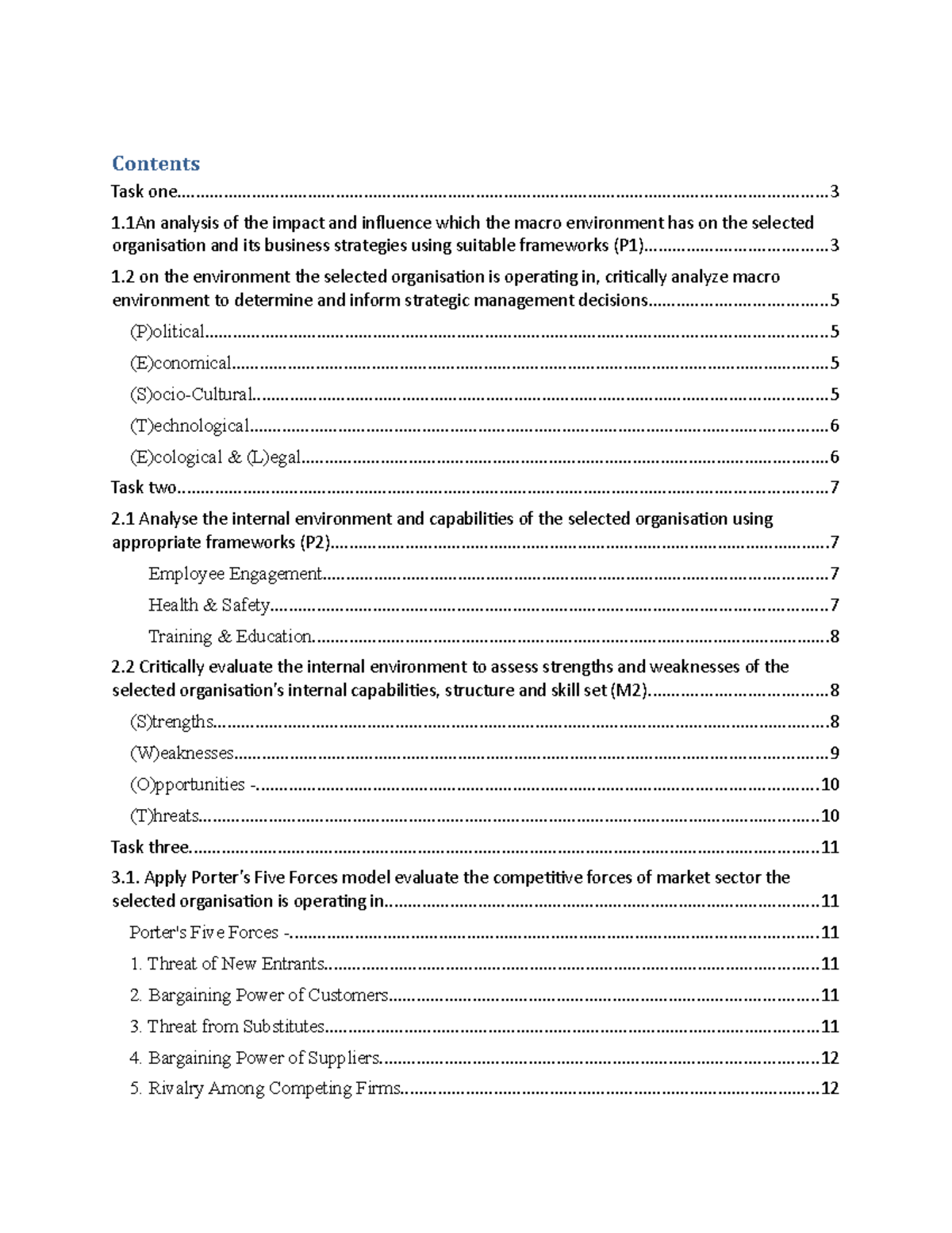 BS HND - Business Management Module Assignment Analysis and Strategies ...