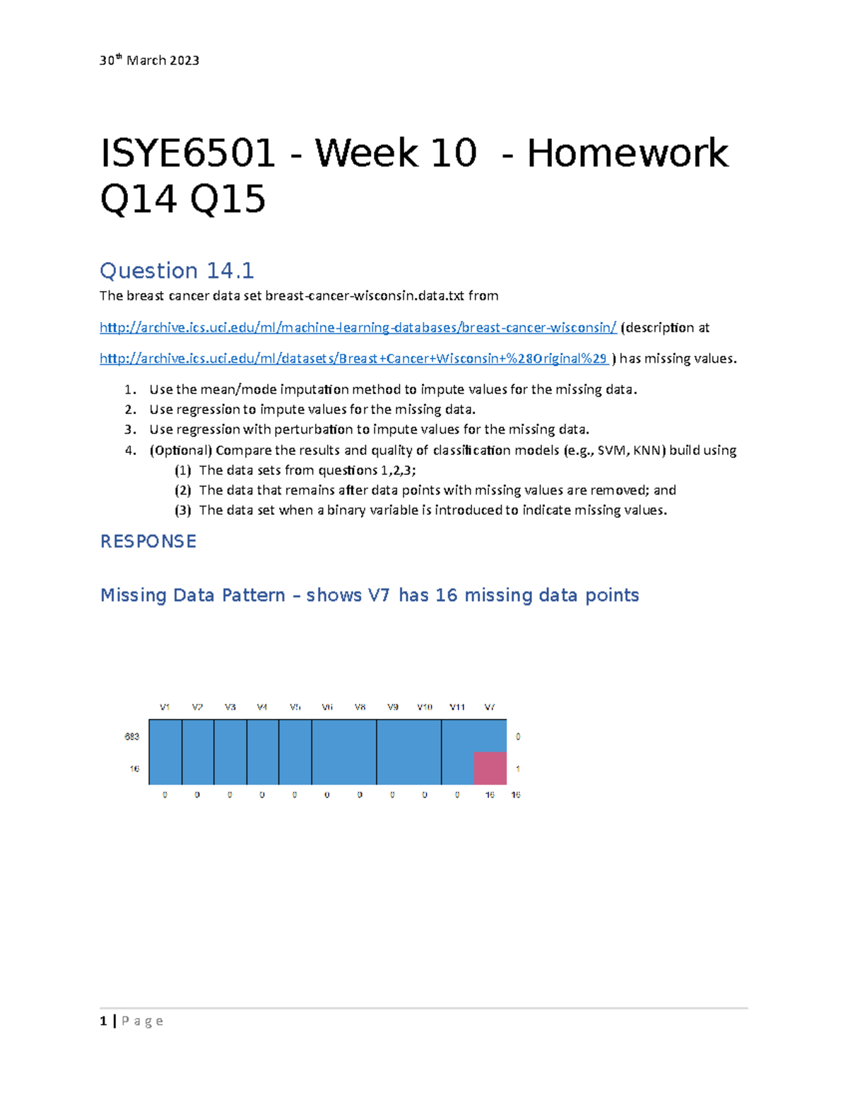 ISYE6501 Week 10 Homework: Imputation Techniques & Results for Q14-Q15 ...