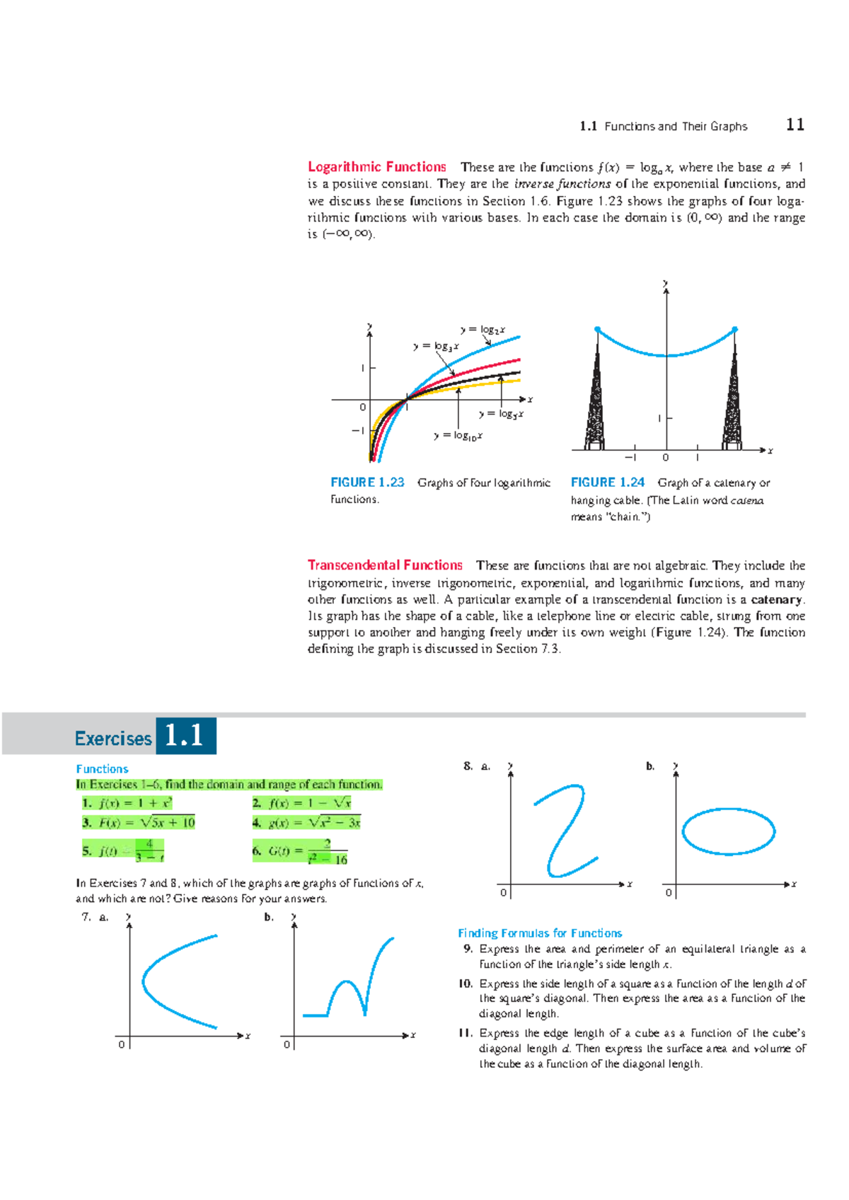 Functions and Their Graphs: Logarithmic Functions (MATH 11) - Studocu