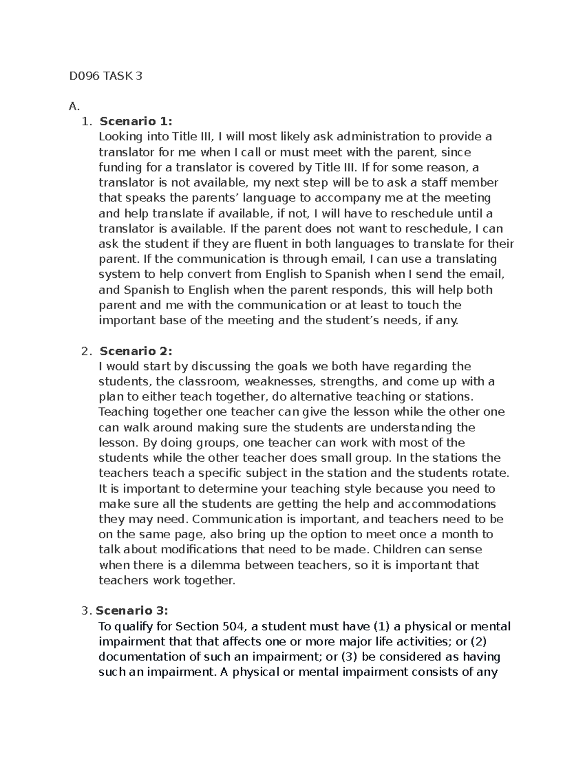 D096 TASK 3 - Task 3 - D096 TASK 3 A. Scenario 1: Looking into Title ...