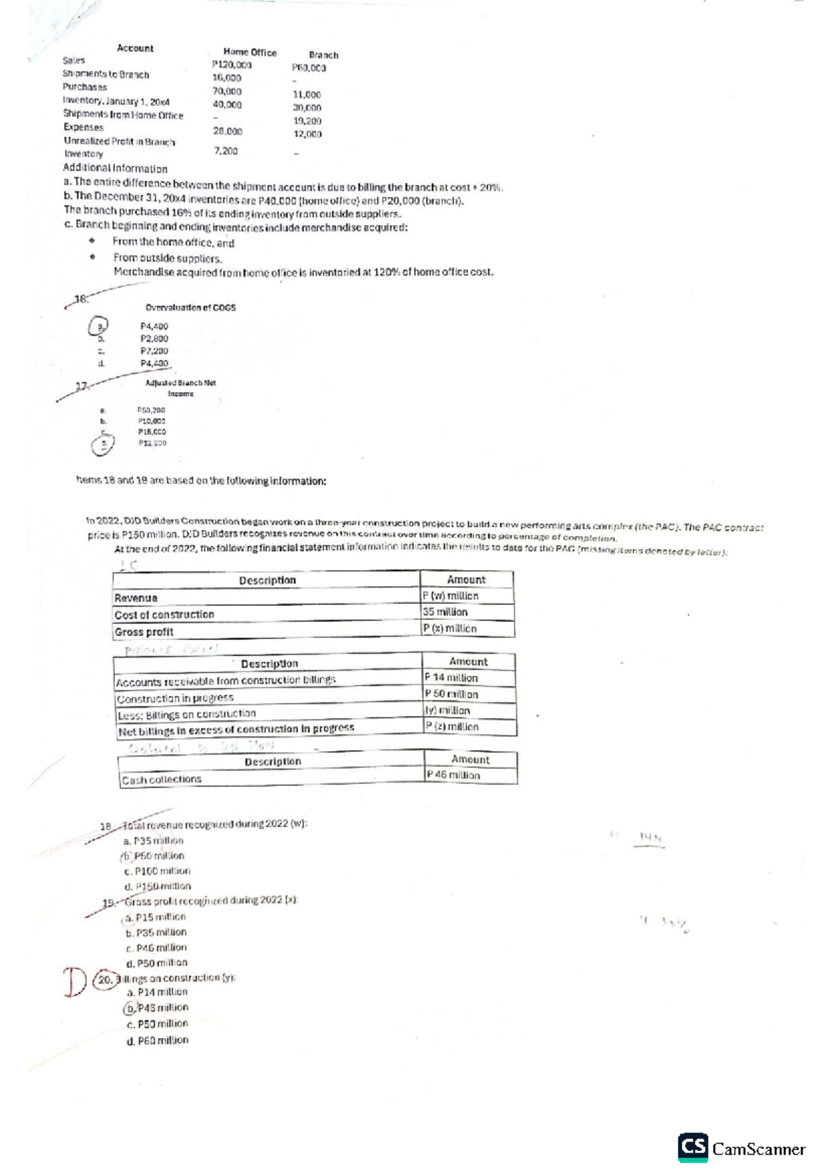 Account Home Office Branch Sales & Shipments Analysis - Jan 20x4 - Studocu