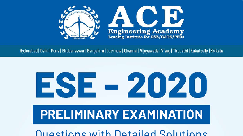 ACE Academy ESE 2020 Preliminary Exam Solutions - General Studies Set A ...