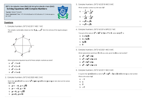 Mathematics Advanced, Extension 1 and Extension 2 Reference Sheet - – 1 ...