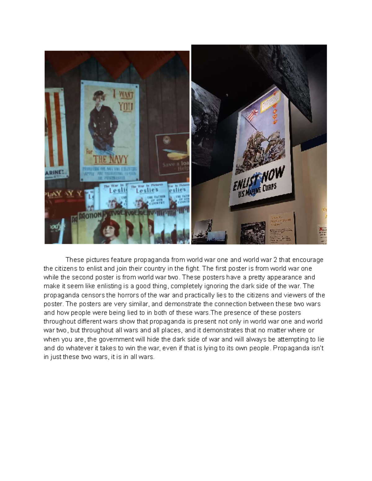 War Exhibit Paragraph - Summary Tv Studio Production - These pictures ...