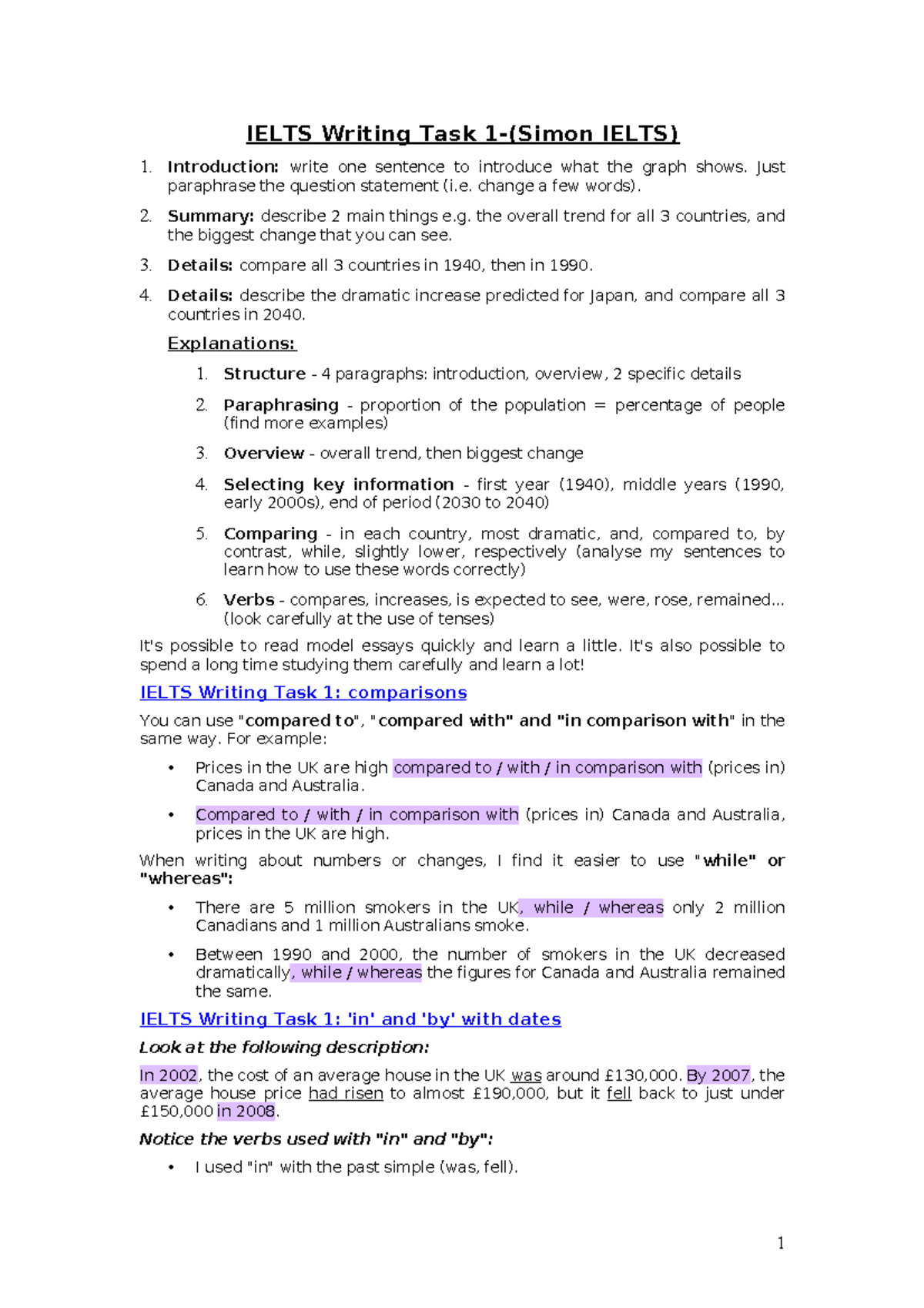 Ielts Writing Task 1, Simon - IELTS Writing Task 1-(Simon IELTS) 1 ...