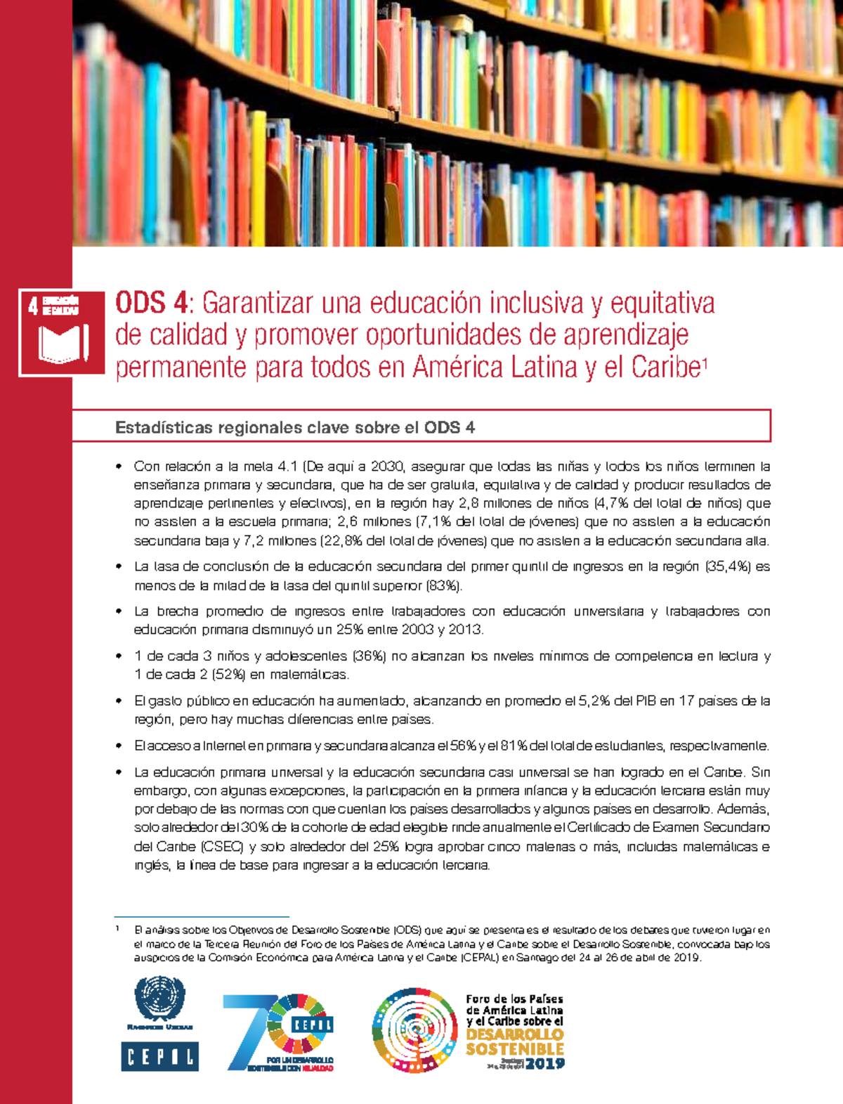 ODS 4: Educación Inclusiva y Equitativa en América Latina y el Caribe ...