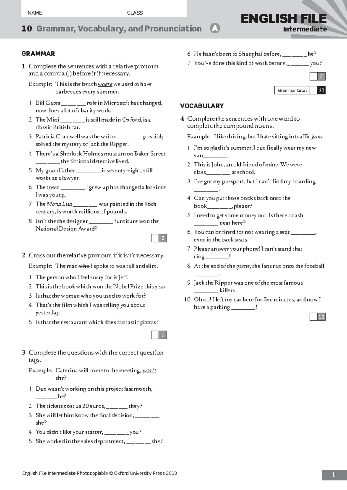 English File: Grammar, Vocabulary & Pronunciation - A & B (Intermediate ...