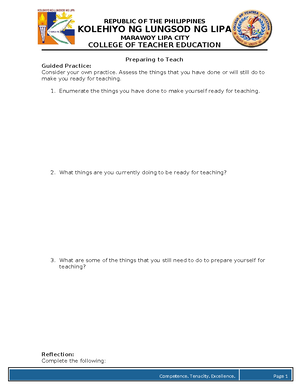 FS1- Lorimar - Field Study 1 - FIELD STUDY 1 LEARNING EPISODE FS 1 1 ...
