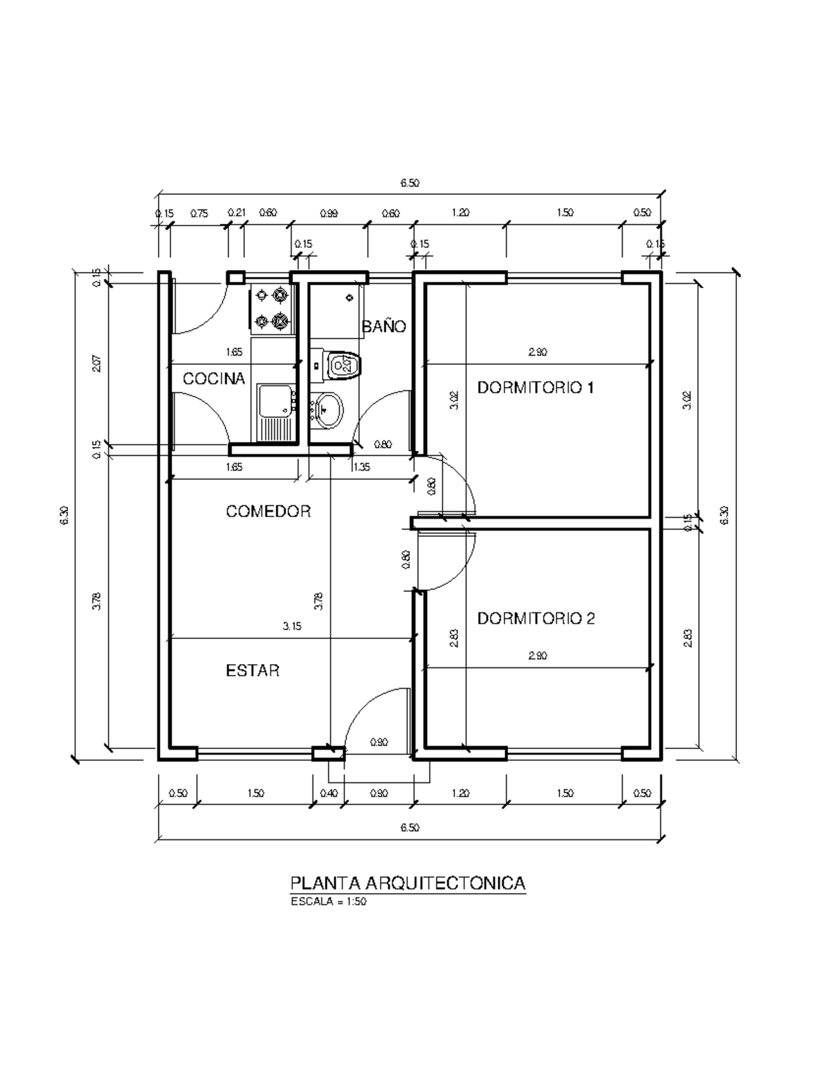 Planta Arquitectonica Vivienda Minima - PLANTA ARQUITECTONICA COMEDOR ...