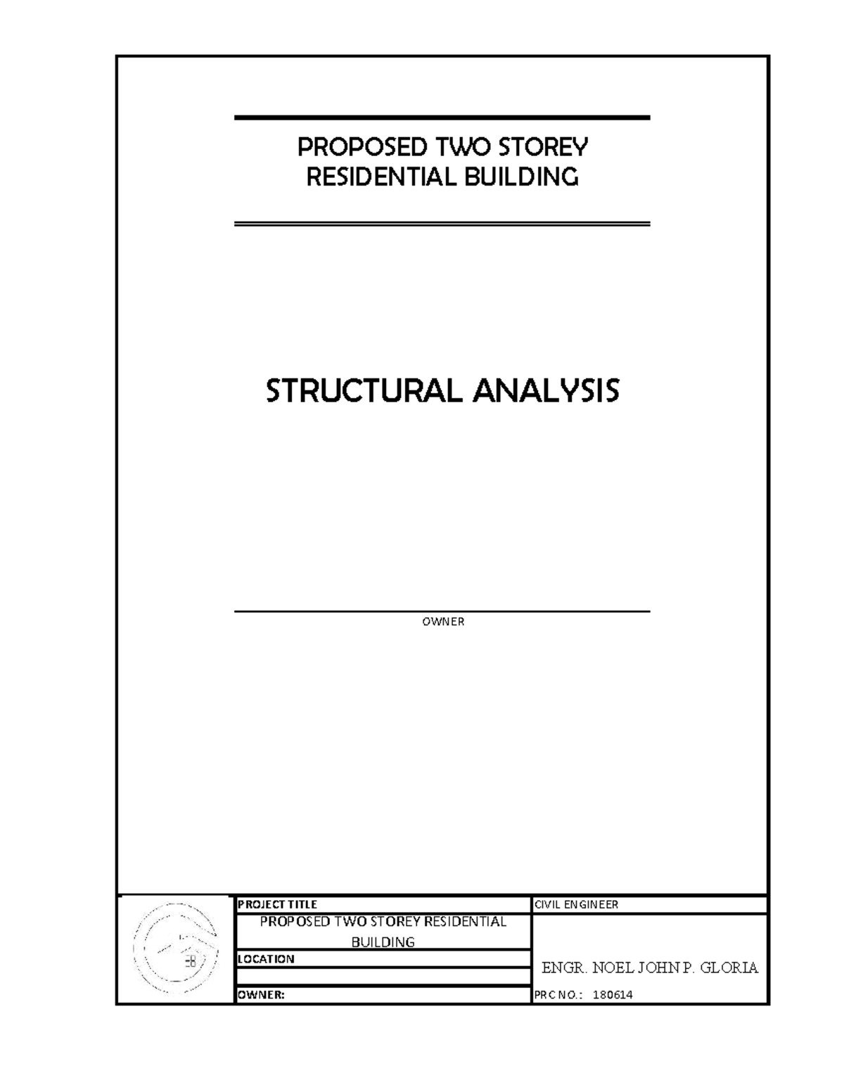 Structural Analysis of Proposed 2-Storey Residential Building - Studocu