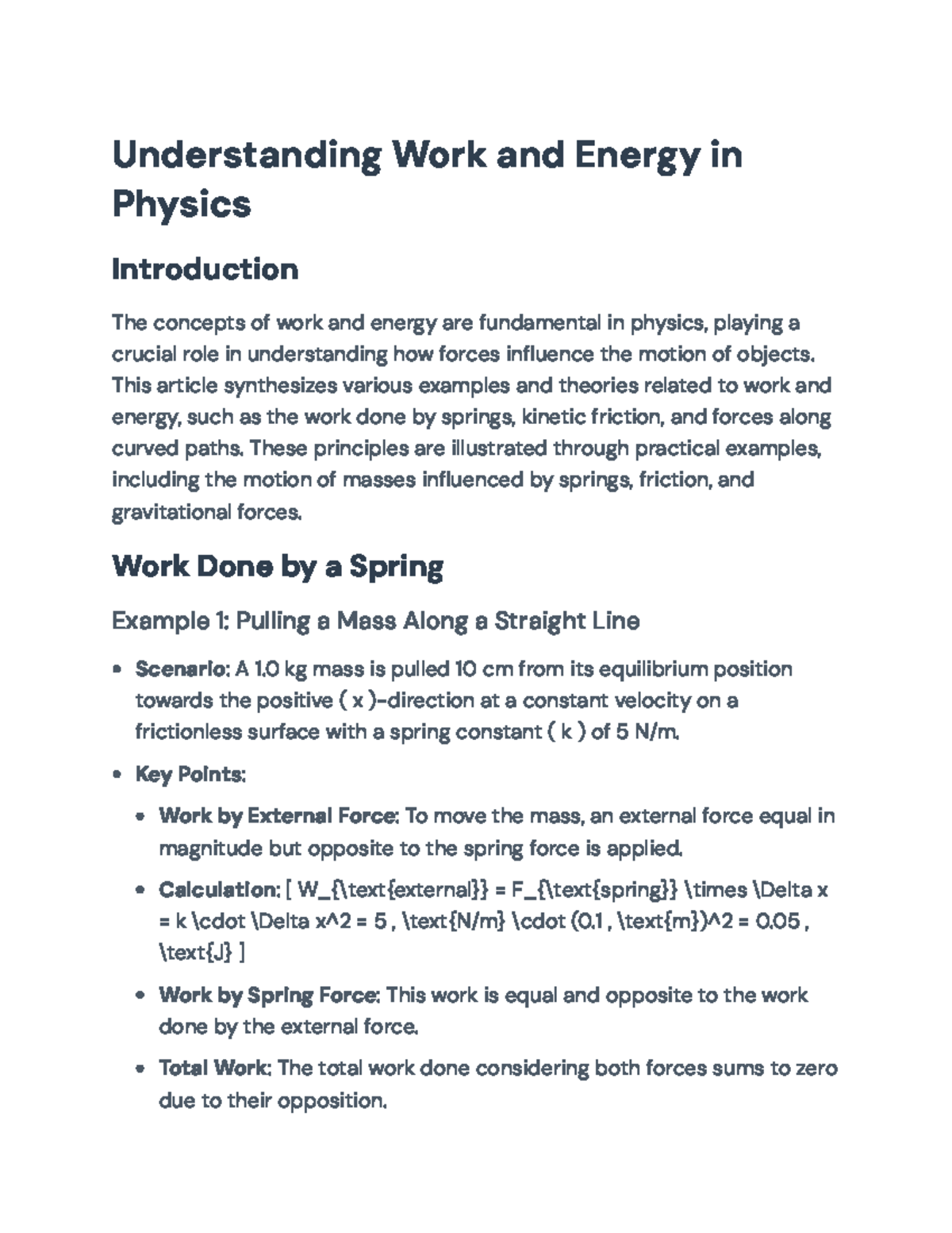 Understanding Work and Energy in Physics: Key Concepts and Examples ...