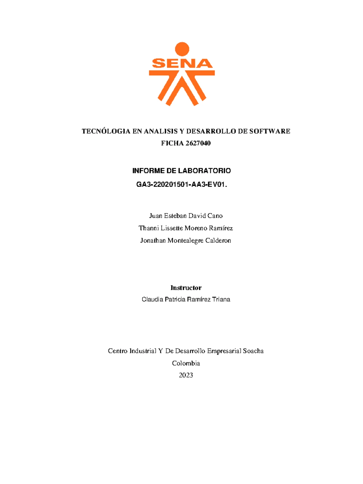 GA3-2202015 01-AA3-EV01. Informe de laboratorio - Informe de laboratorio GA3-2202015 01-AA3-EV ...