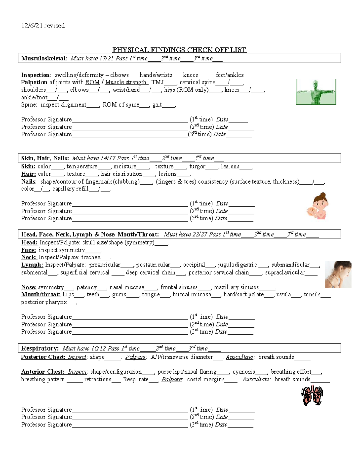 Physical Findings Check Off List (1) 2 - 12/6/21 revised PHYSICAL ...