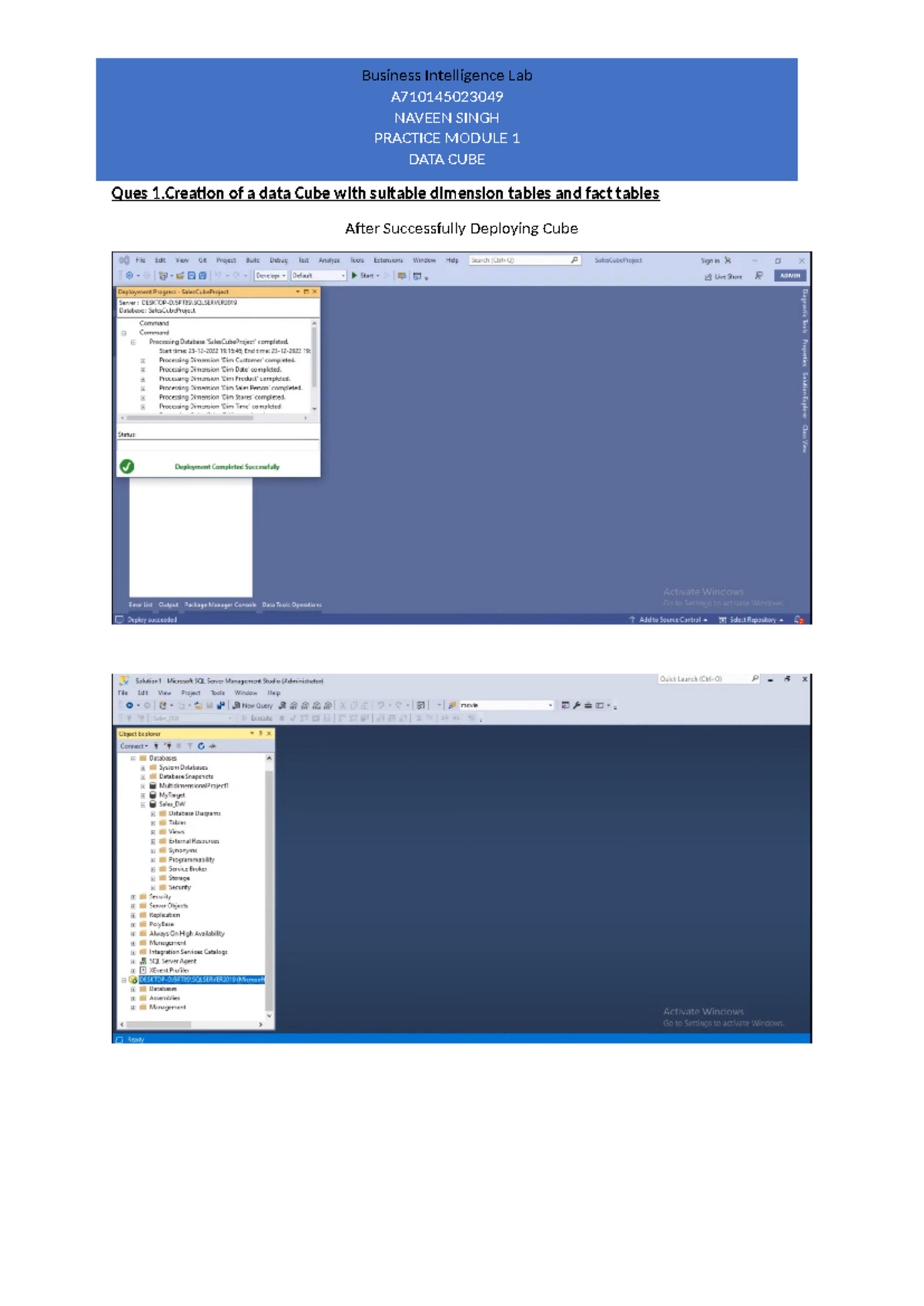 Microsoft Power BI - Master of Computer Applications - Ques 1 of a data ...