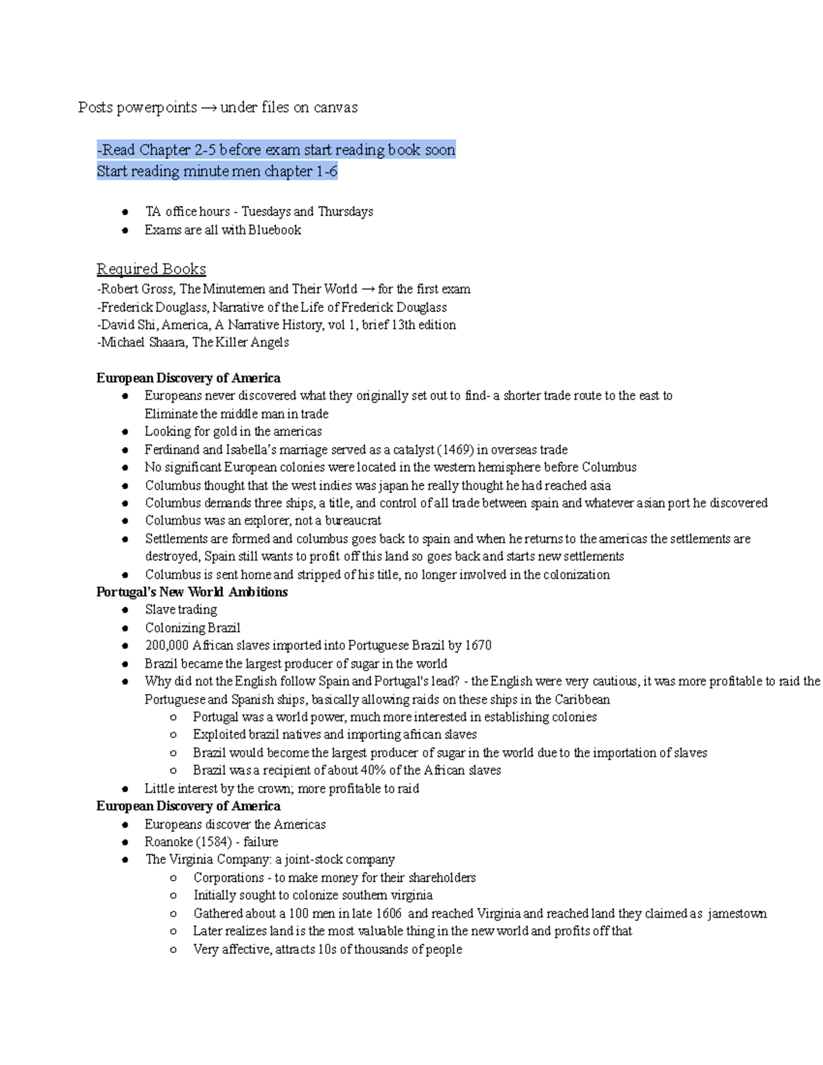 The American Revolution: Key Events and Impacts (HIST 101) - Studocu