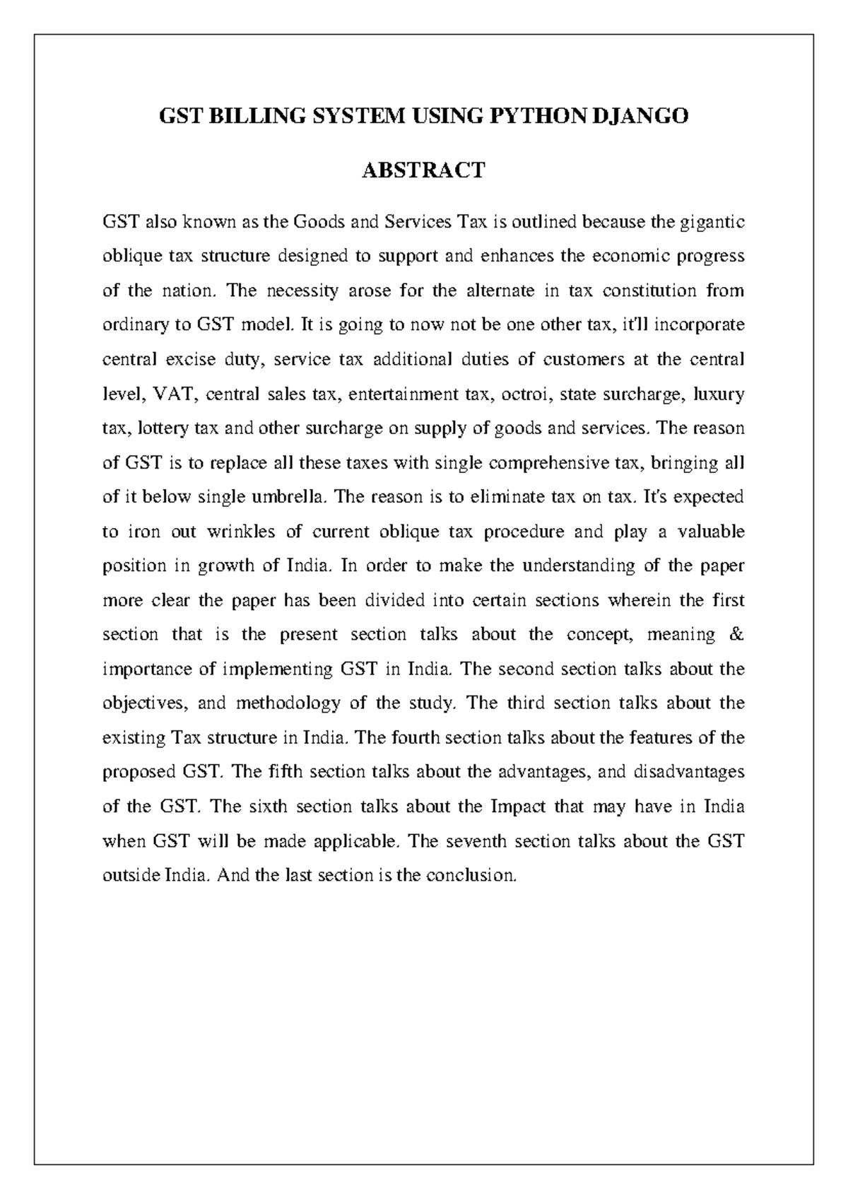 GST Billing System Overview in Python Django: A Comprehensive Study ...