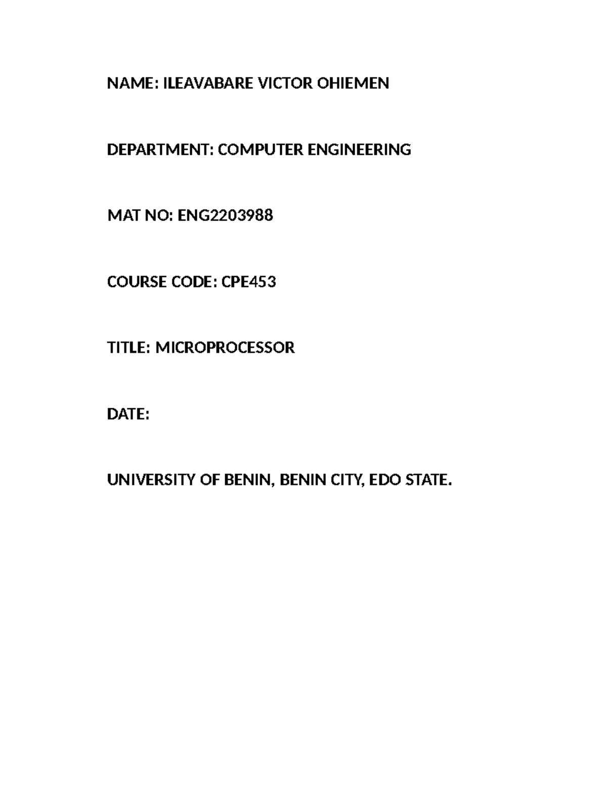 Cpe453 Lecture Notes Designing The Intel 80186 Microprocessor Studocu