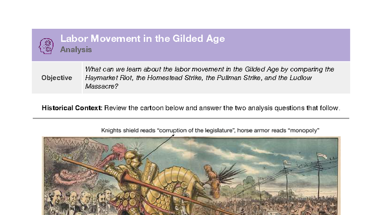 Labor Movement in the Gilded Age: Analyzing Key Events (11.05) - Studocu
