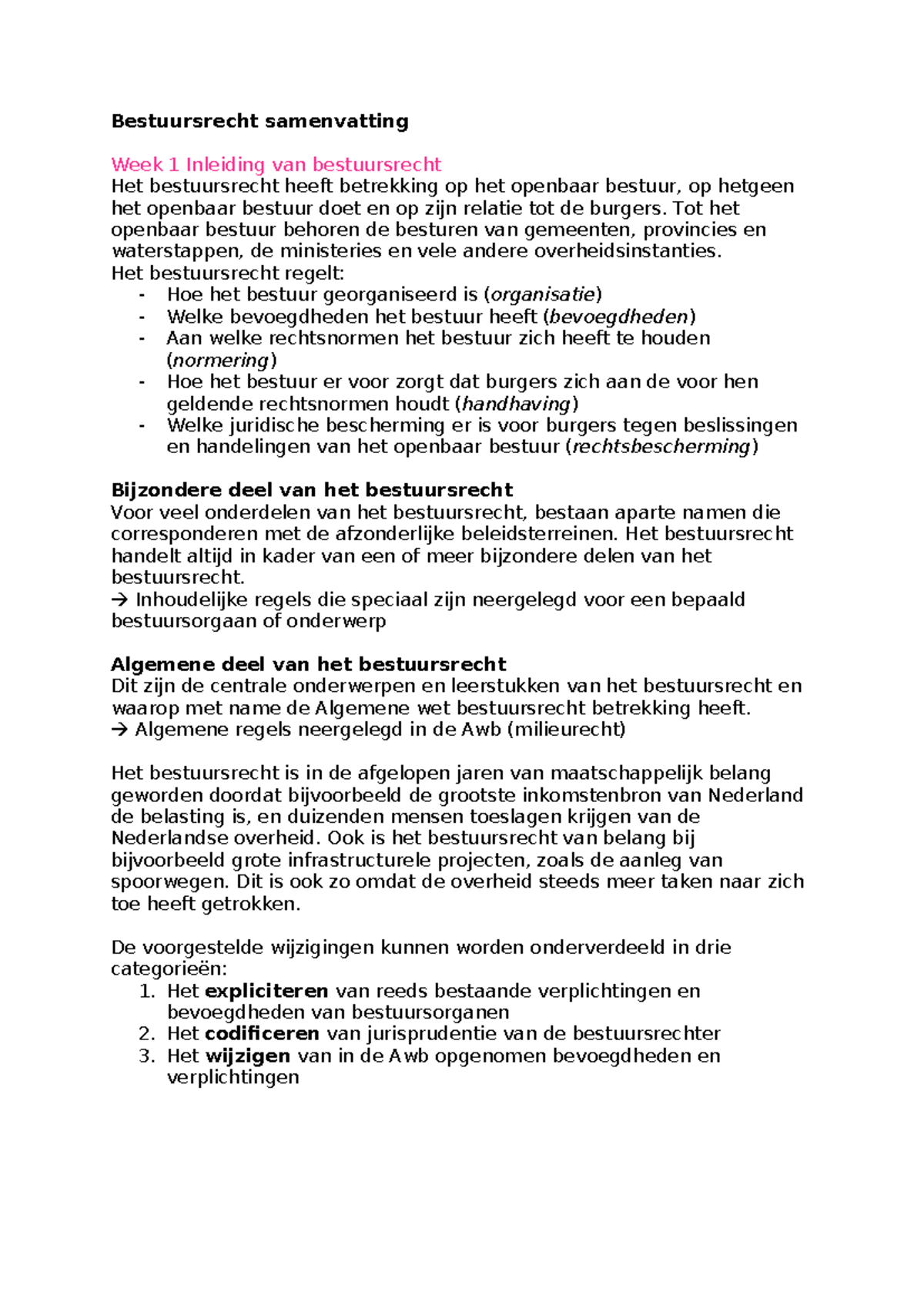Bestuursrecht Samenvatting Wegwijs in de Structuur en Bevoegdheden ...