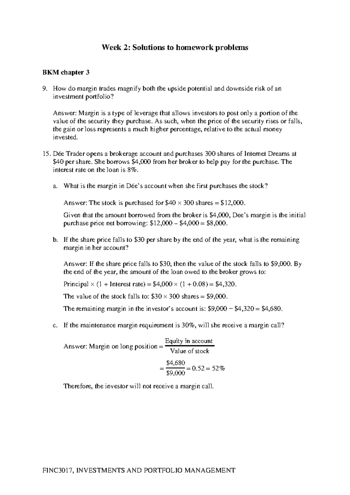 Week 4 solutions - week 4 solution - Week 4: Solutions to homework ...