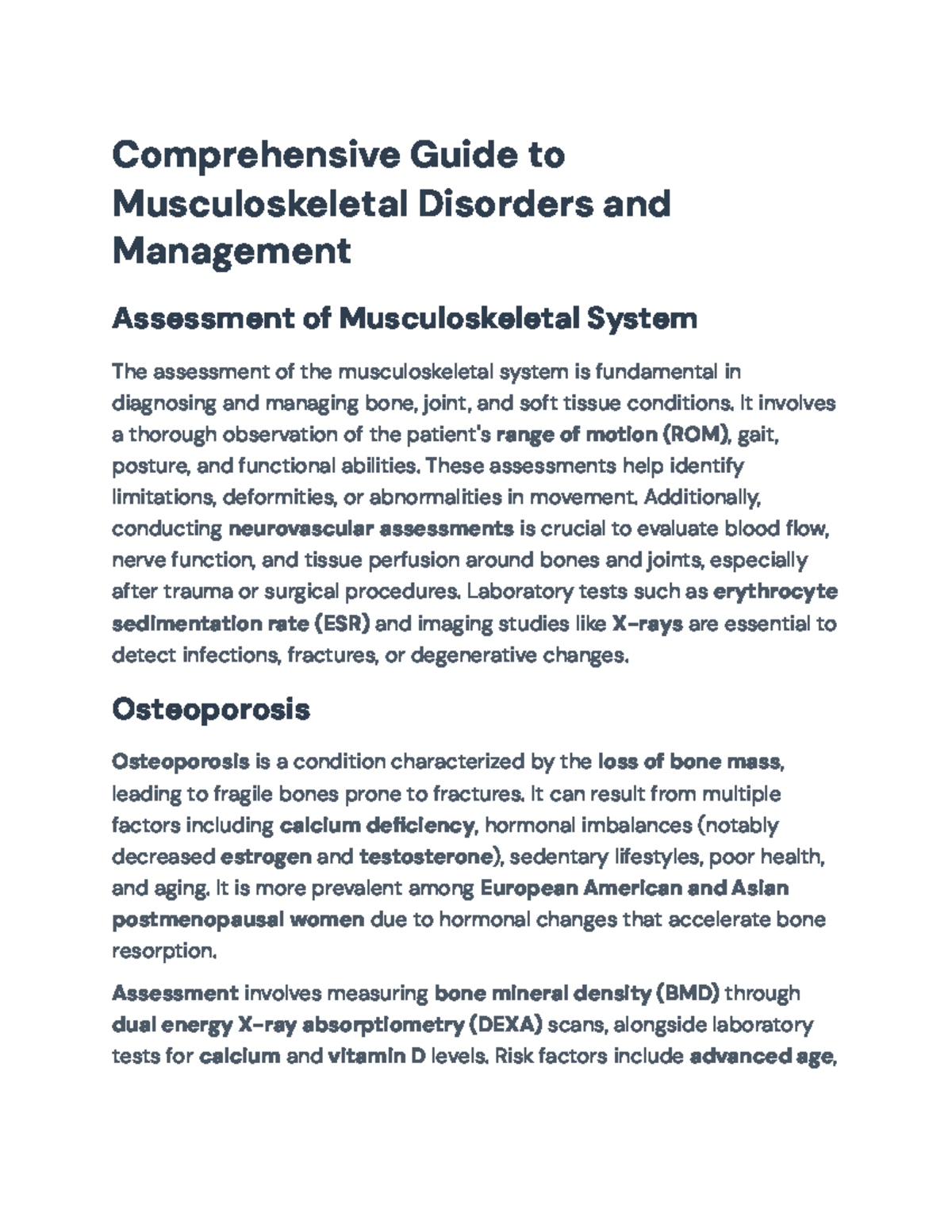 Comprehensive Guide to Musculoskeletal Disorders & Management (MSK 101 ...