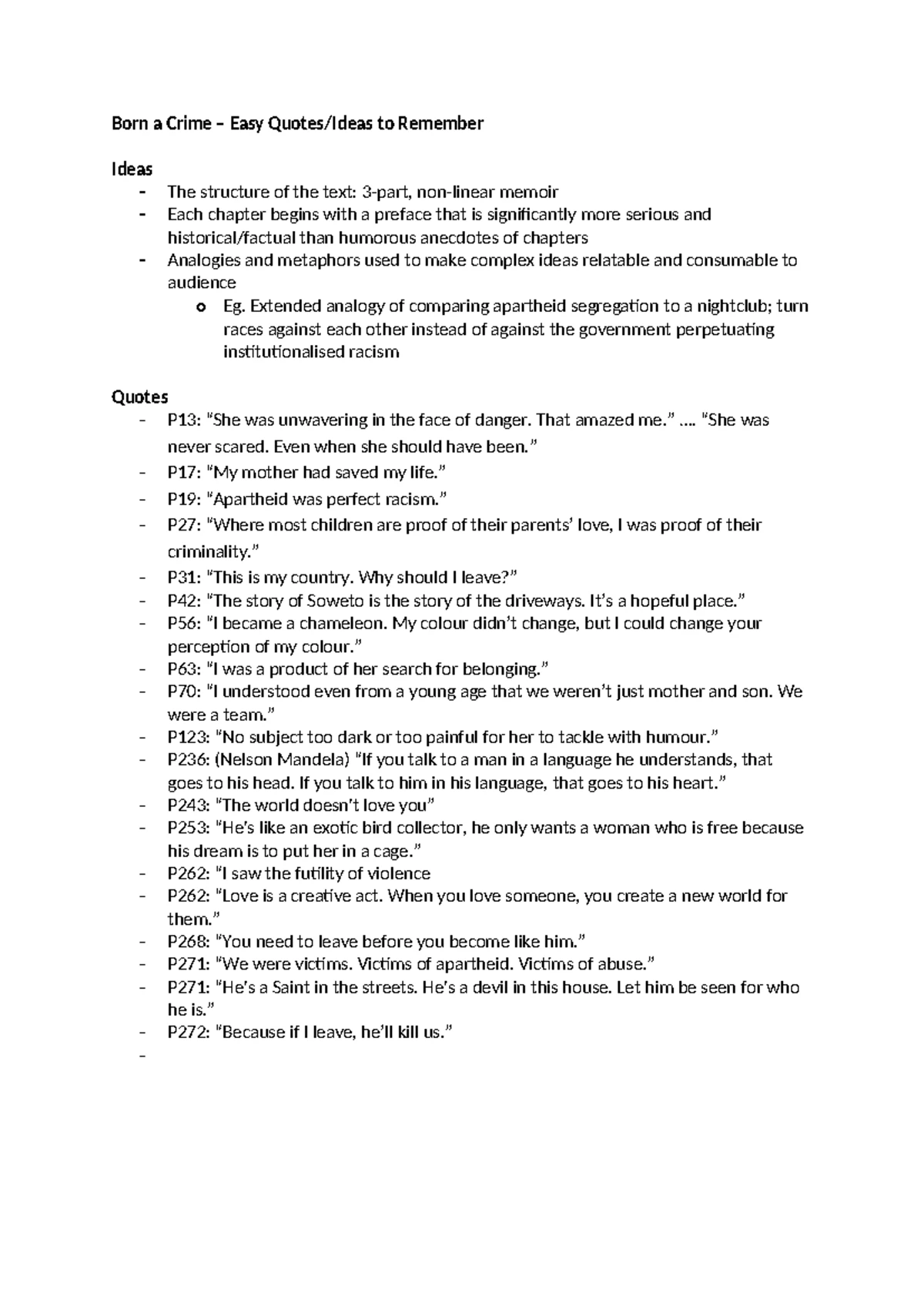 Chapters 7 & 8 Study Guide for Born A Crime: Key Insights and Analysis ...