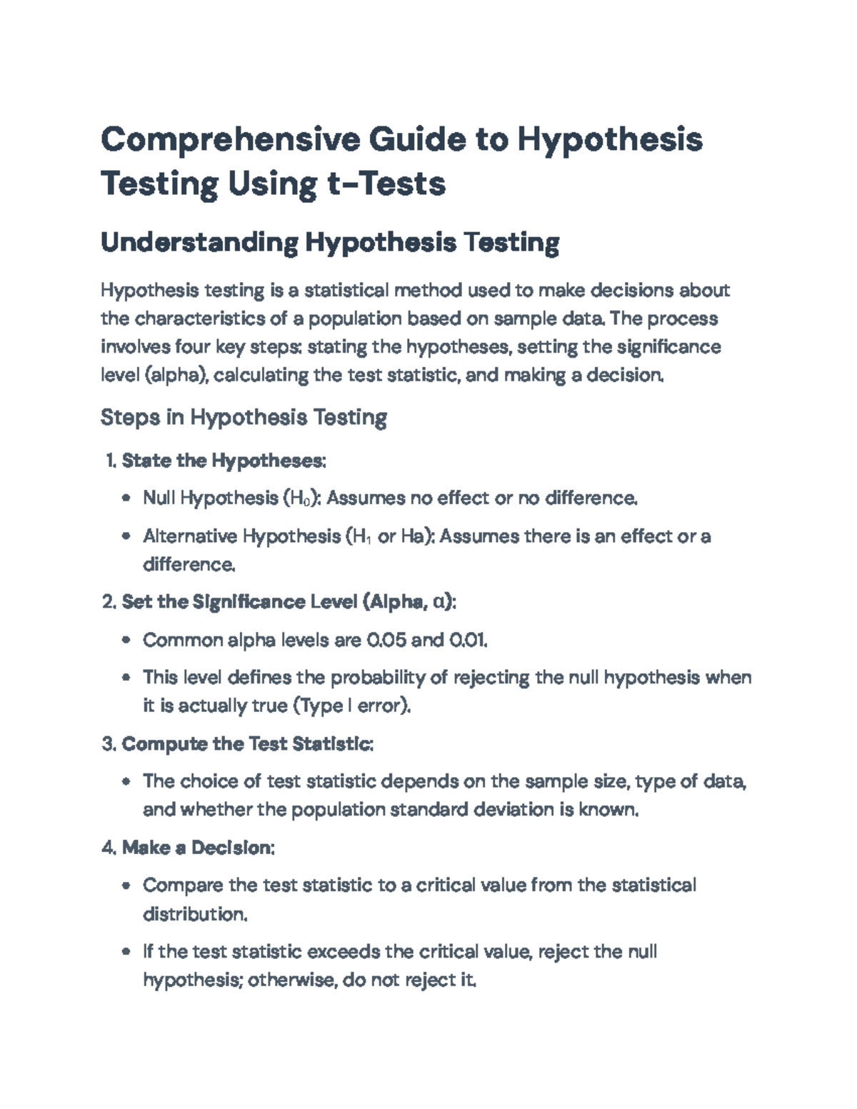 Comprehensive Guide to t-Tests: Hypothesis Testing Explained ...