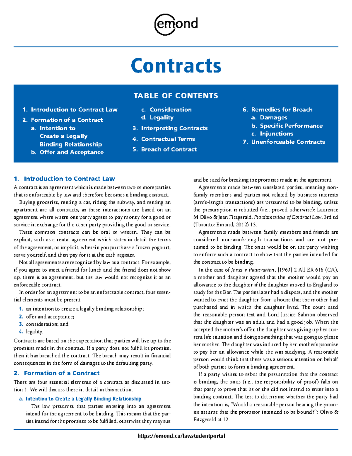 Summary of Canadian Contracts Law - Key Concepts & Formation - Studocu