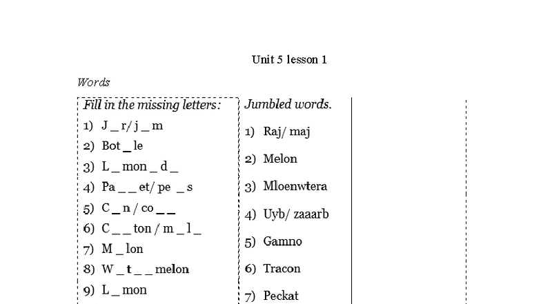 C-U nouns Welcome 2 unit 5 - Unit 5 lesson 1 Words Grammar NOUNS ...