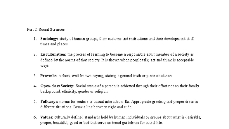 Social Sciences 1: Key Concepts and Theories in Sociology - Studocu