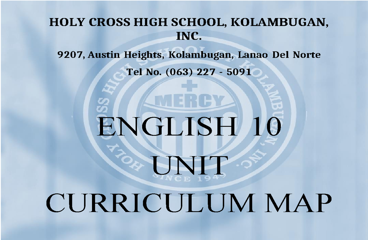 Cur Map English 10 - 1st Quarter Curriculum Overview - Studocu