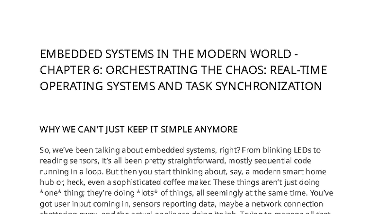 Embedded Systems in Modern Life - EMBEDDED SYSTEMS IN THE MODERN WORLD - CHAPTER 6 ...