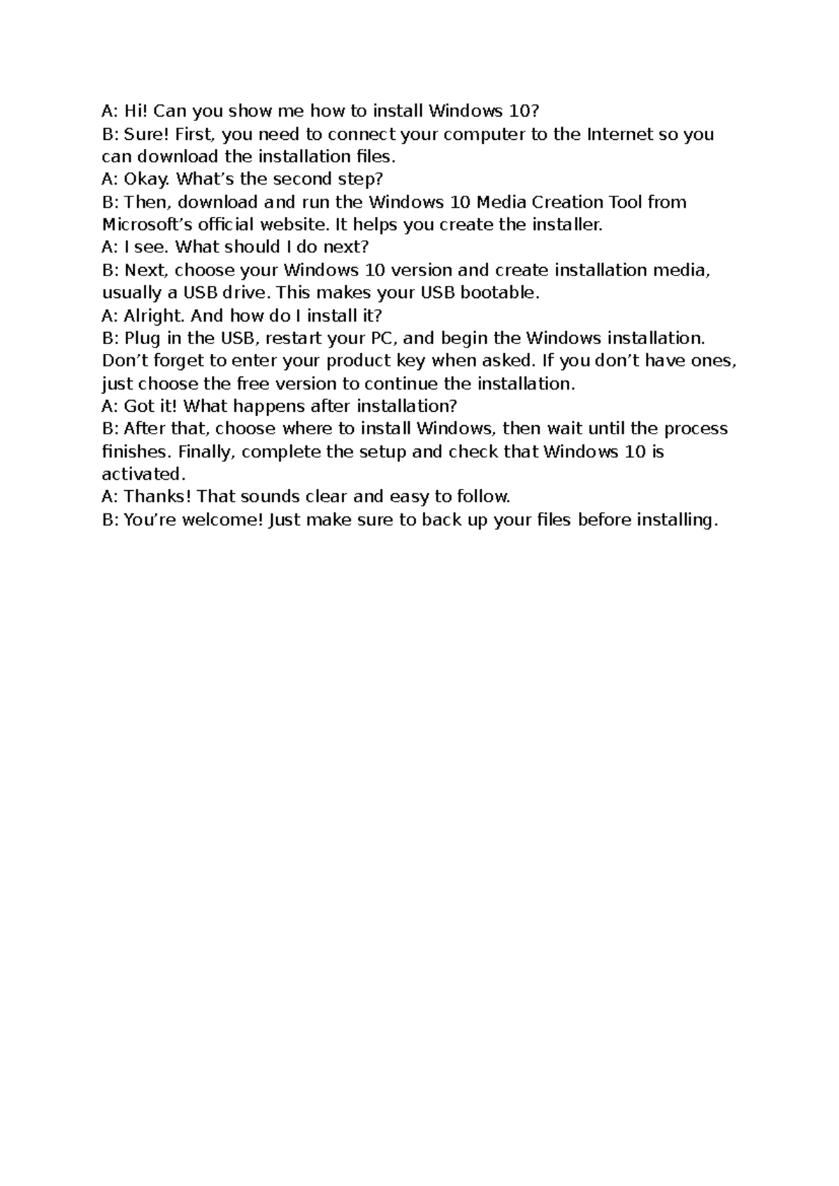 Windows 10 Installation Guide: Step-by-Step Instructions - Studocu