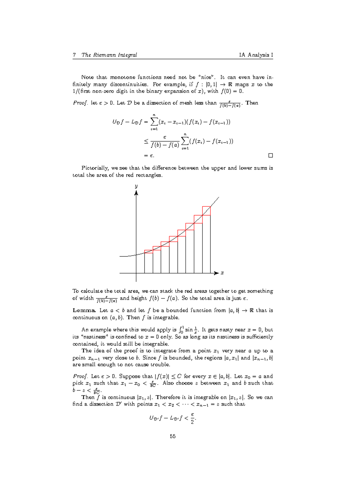 7 The Riemann Integral IA Analysis I Lecture Notes - Studocu