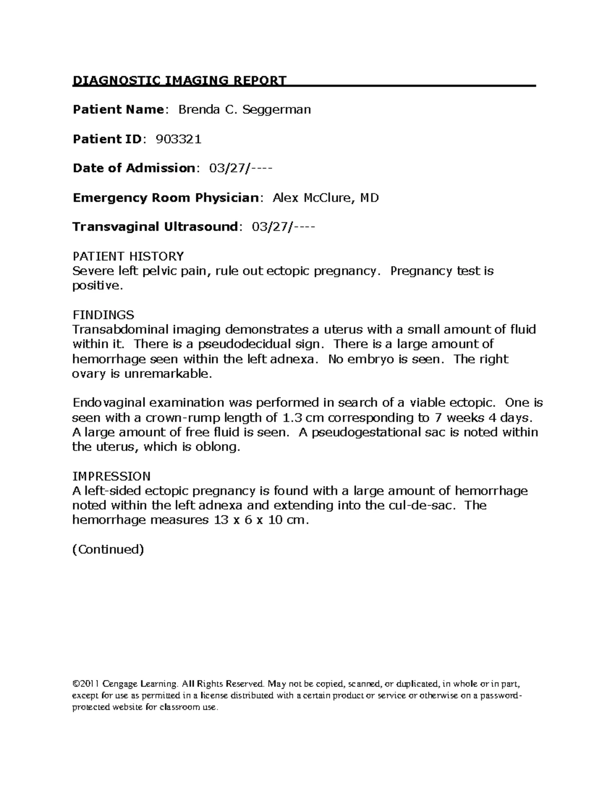 Assignment 9 - Medical Transcription - Report 13, Internal Medicine ...