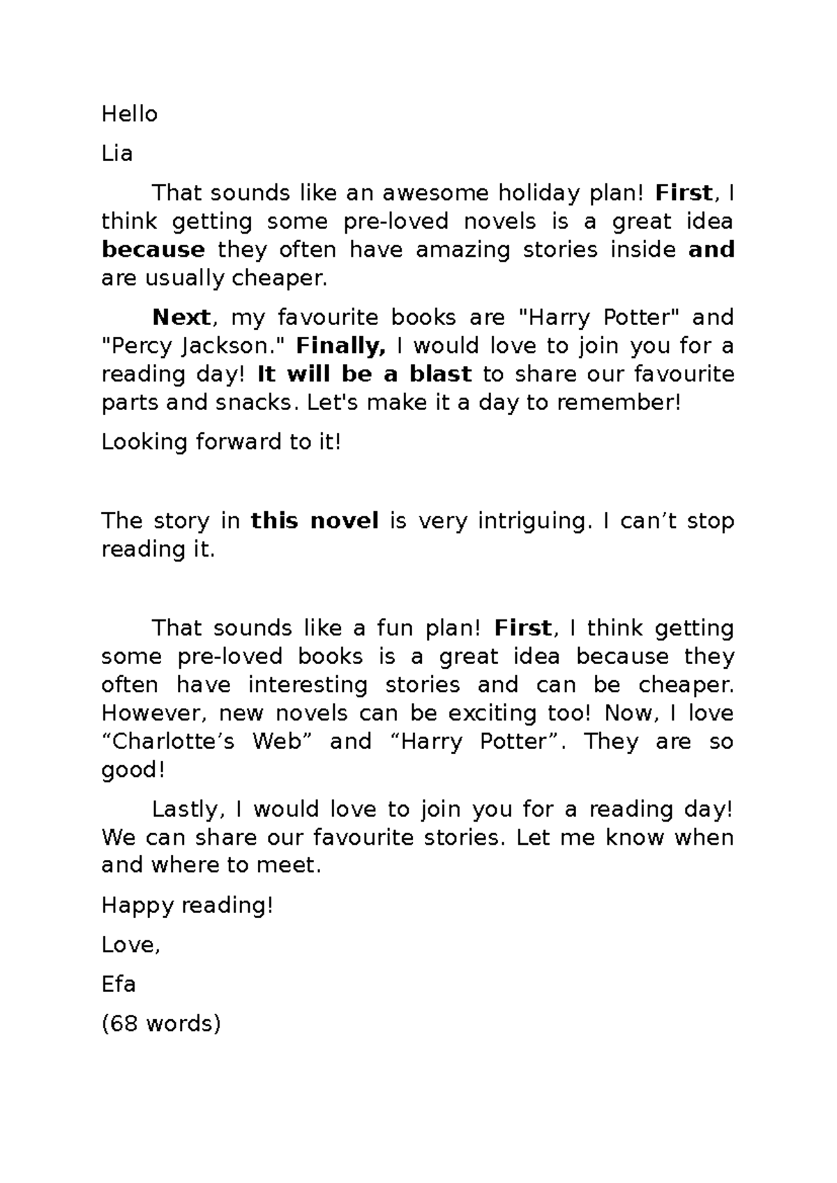 Essay Notes: Reading Day Plans and Book Recommendations - Studocu