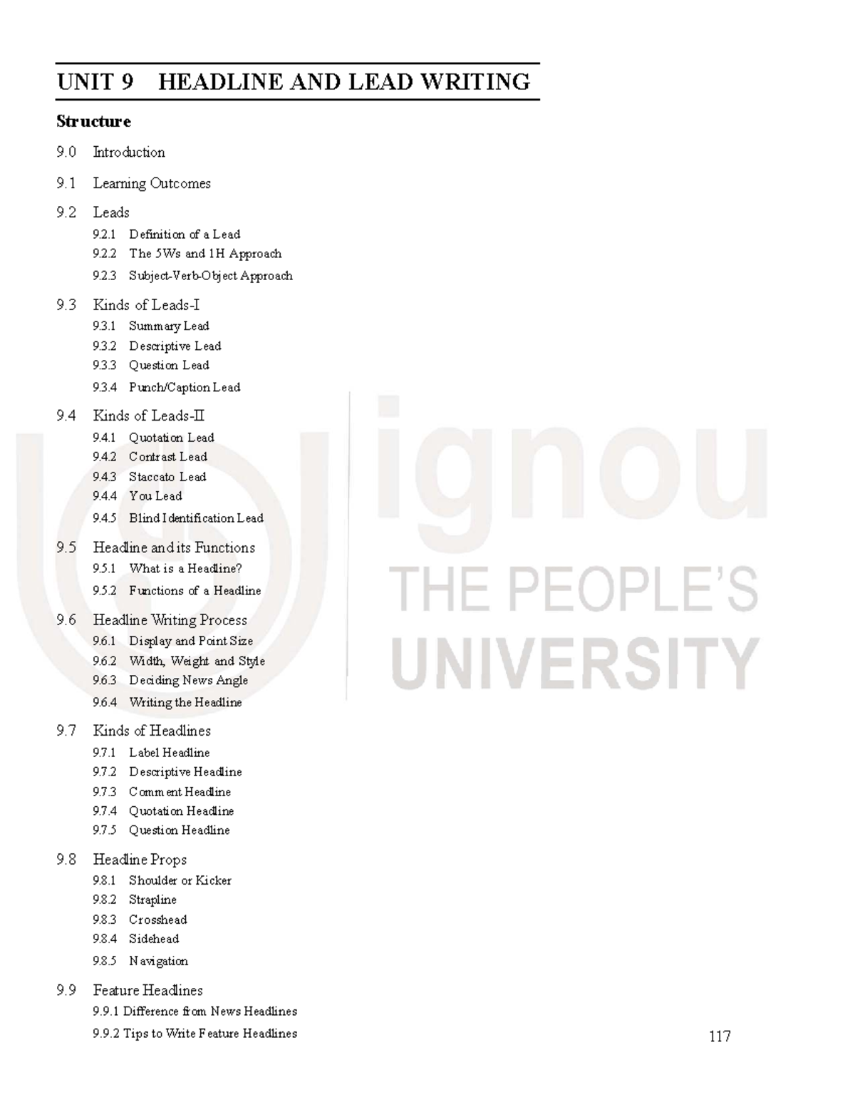 UNIT 9: HEADLINE AND LEAD WRITING - Structure and Types - Studocu