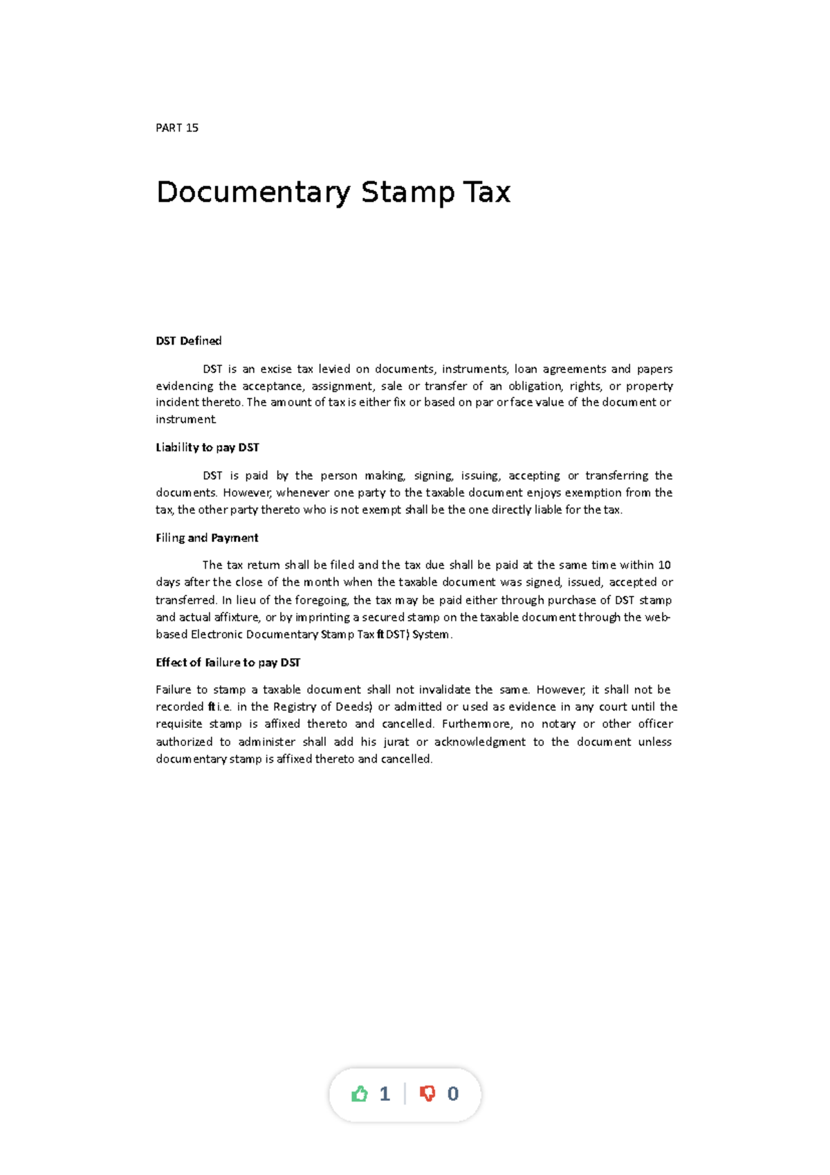 Documentary Stamp Tax (DST) Overview and Guidelines - Studocu