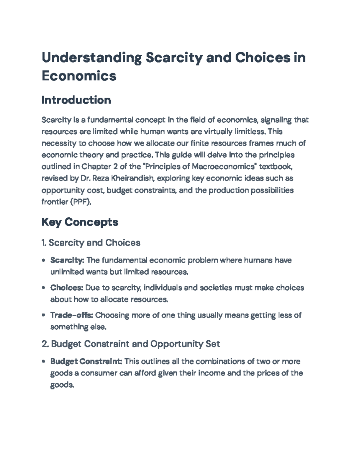 Principles of Macroeconomics: Understanding Scarcity and Choices ...