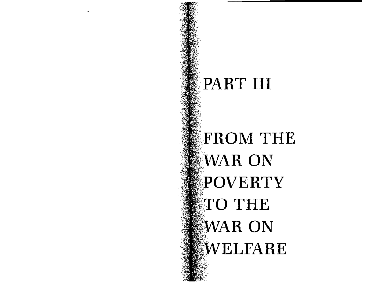 The War on Poverty to the War on Welfare: An In-Depth Analysis - Studocu