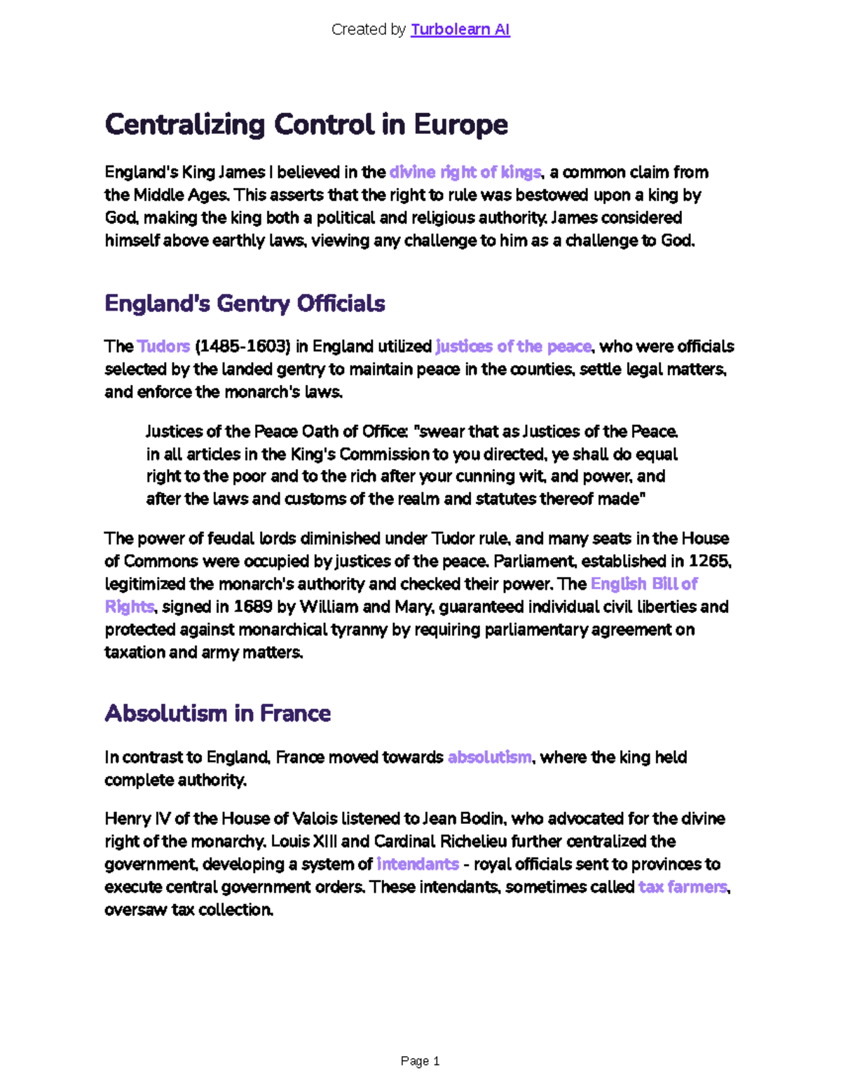 Centralizing Control in Europe: A Study of Monarchical Power Dynamics ...