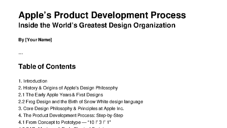 Product Development Process in Apple Inc. Design Philosophy - Studocu