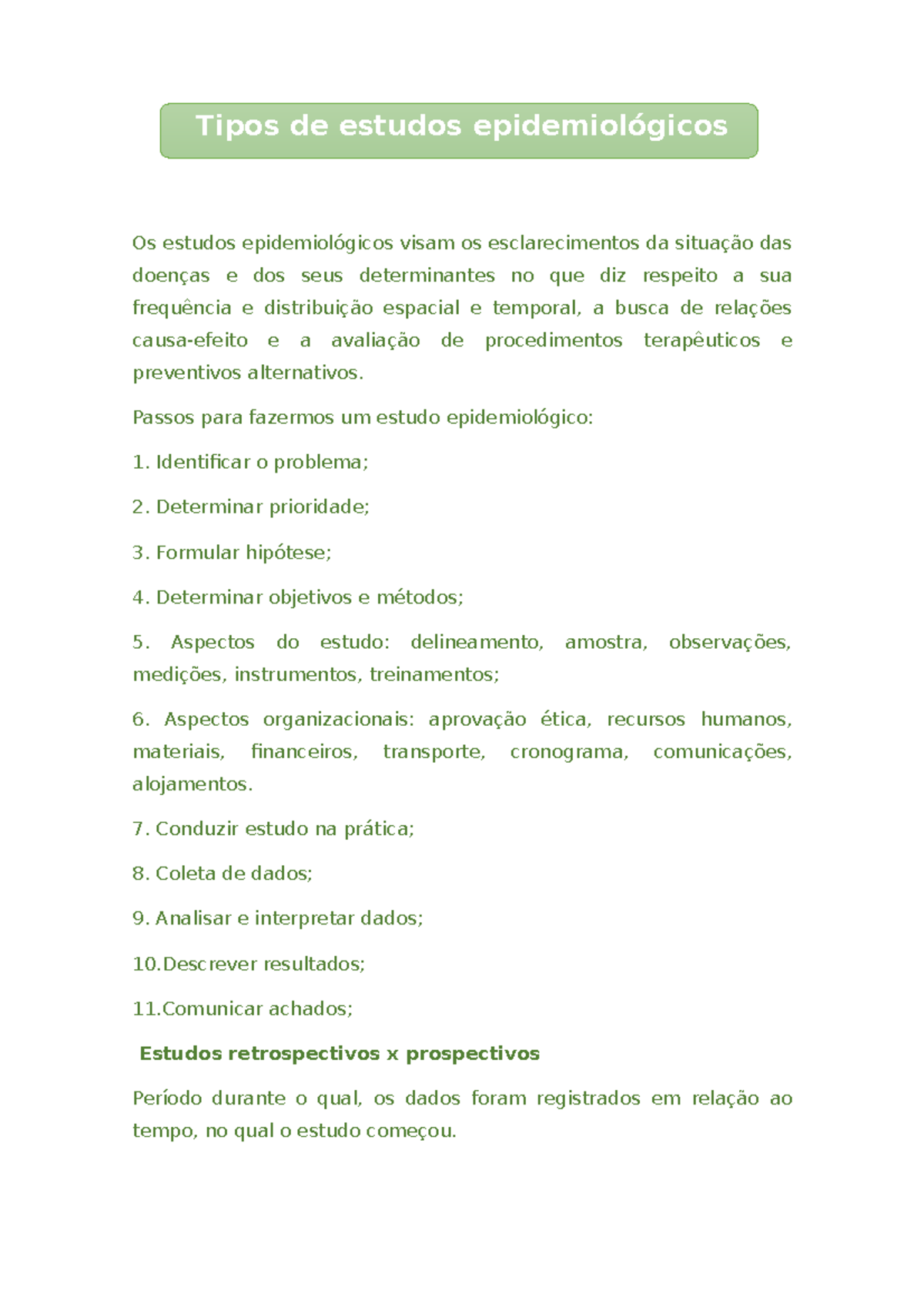 Tipos de Estudos Epidemiológicos: Abordagens e Metodologias Essenciais ...